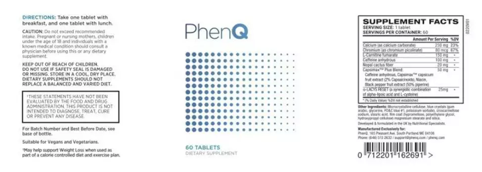 PhenQ ингредиенттері