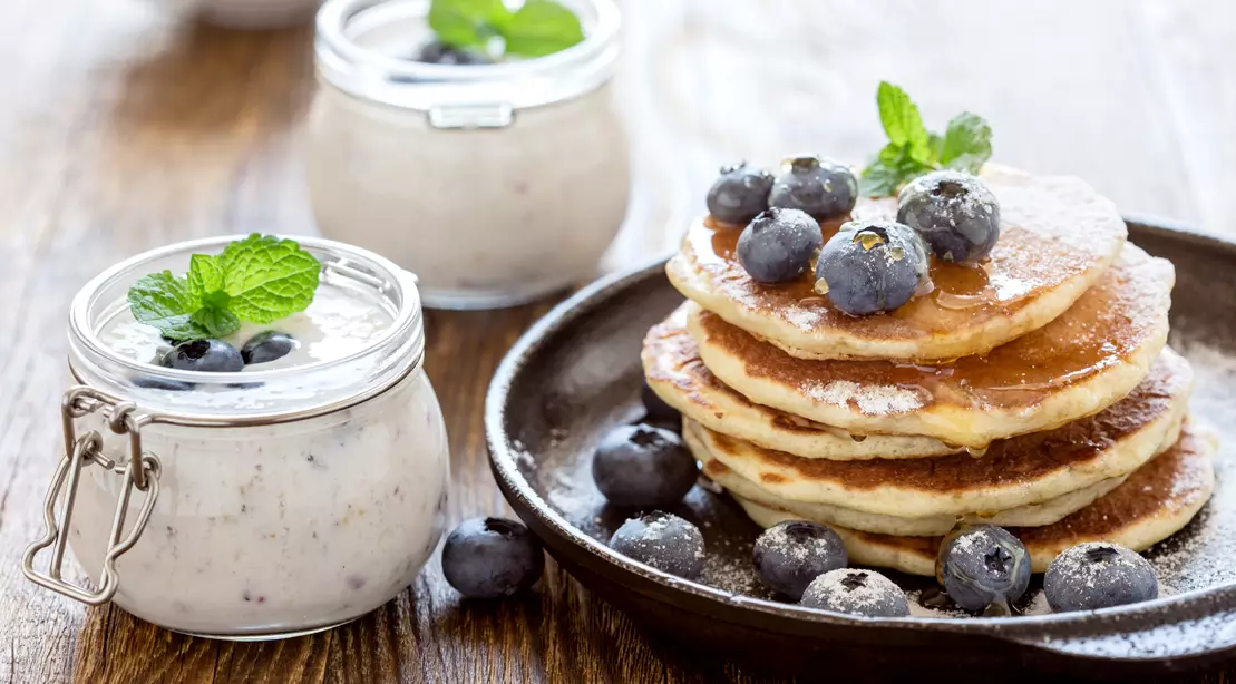 Almond-Pancake-Blueberry-Yogurt