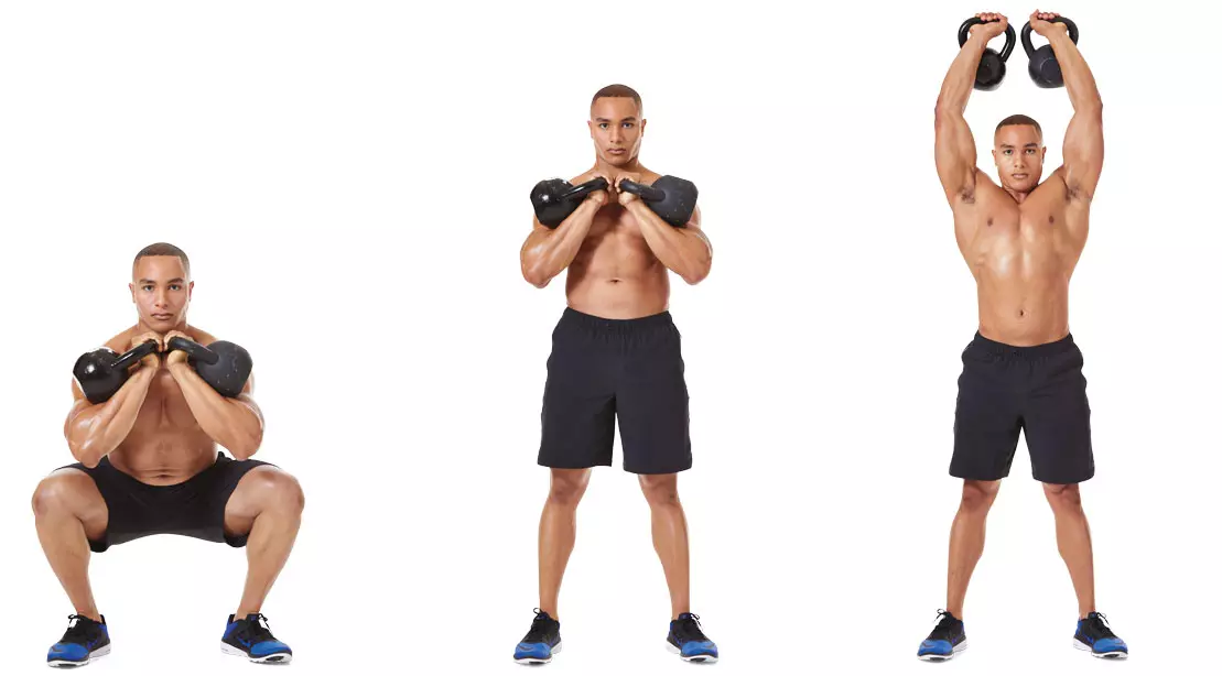 Kettlebell Front Rack Squat zum Drücken