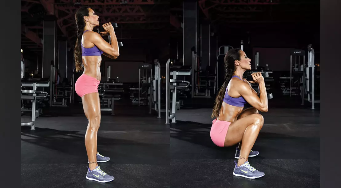 Nathalia Melo oo samaynaysa Pause Goblet Squat