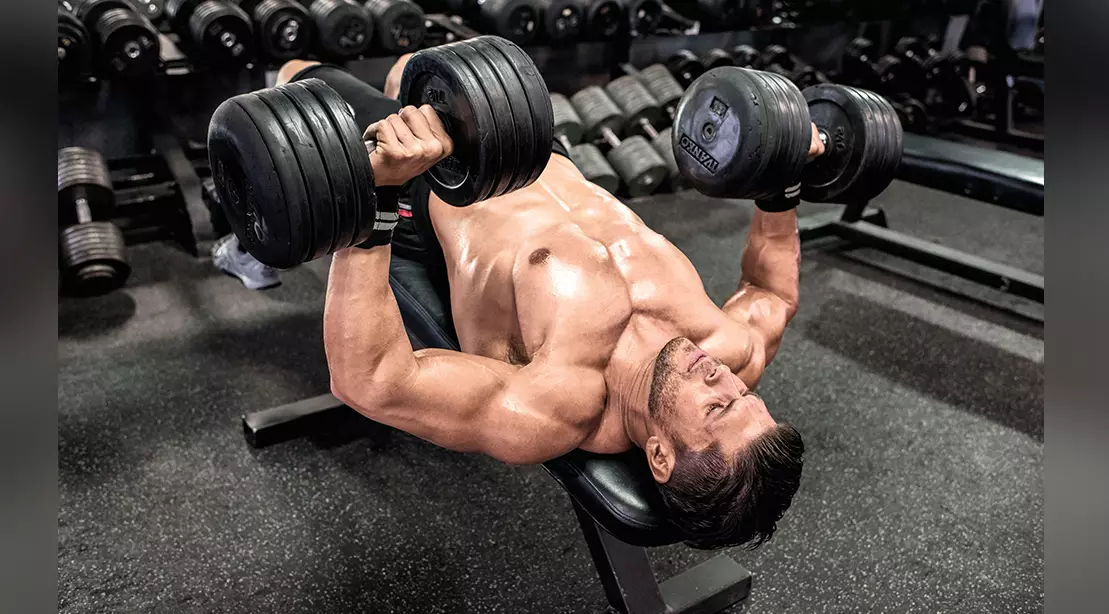 Dirywiad Dumbbell Bench Press